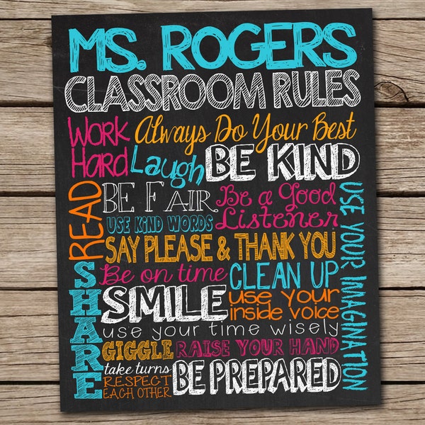 Classroom Rules Sign - Etsy