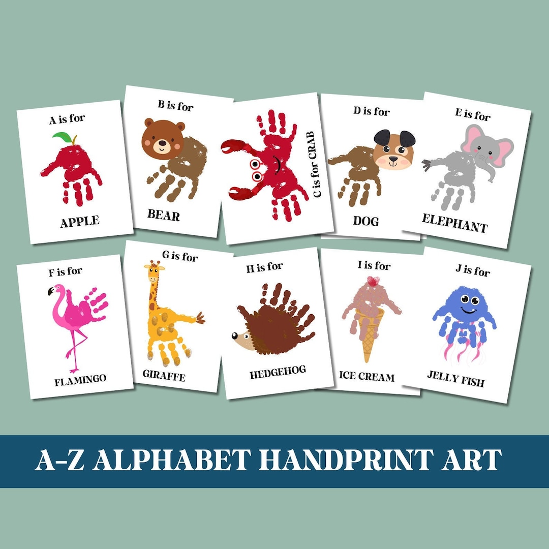 ABC A-Z Alphabet Handprint Craft / Phonic Memory Book / Hand ...