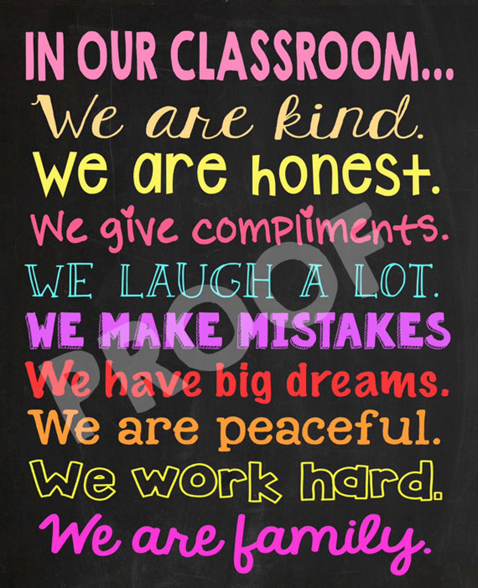 CLASSROOM SIGN Cute Teacher Gift Chalkboard Printable File | Etsy