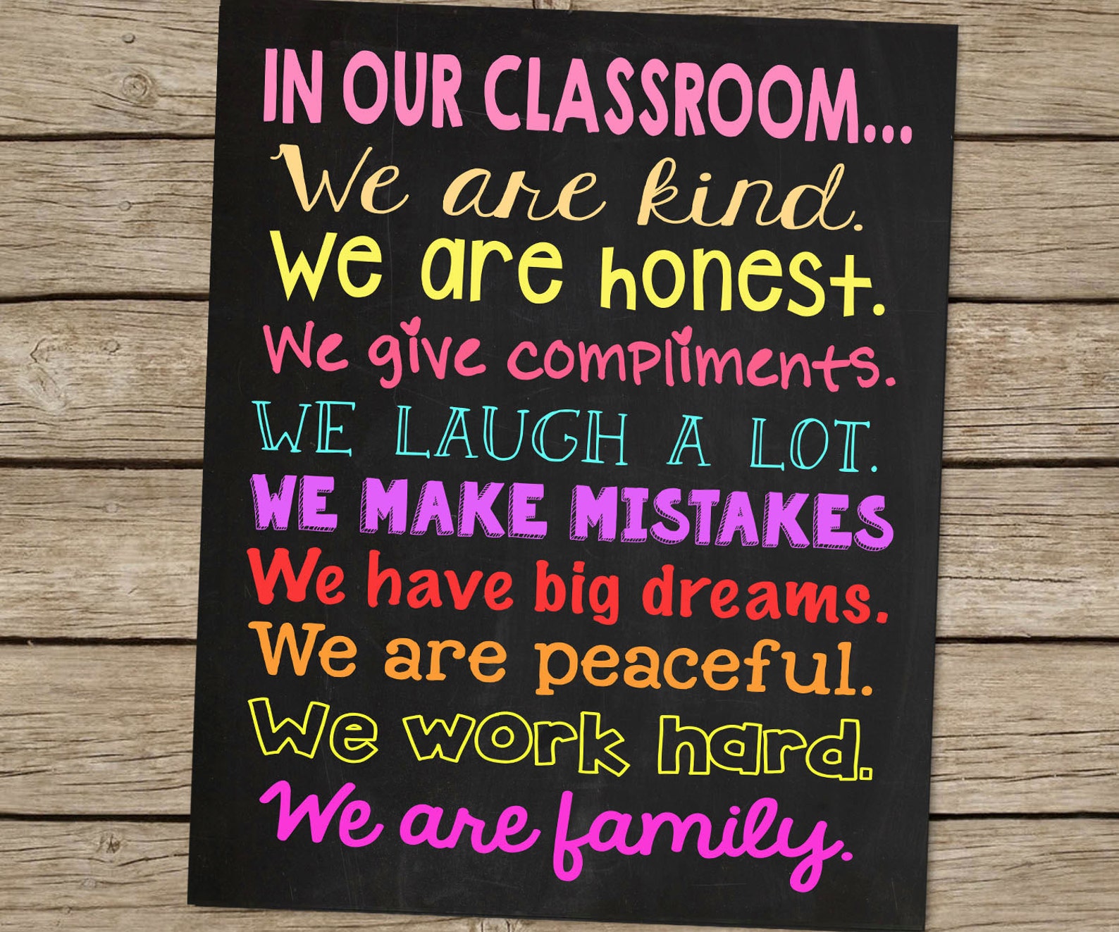 CLASSROOM SIGN Cute Teacher Gift Chalkboard Printable File | Etsy