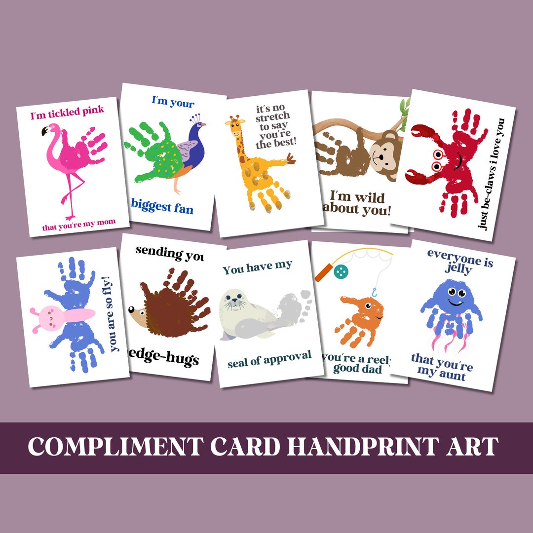 Handprint Card Craft / Cute Gift Keepsake Art Project / Hand ...