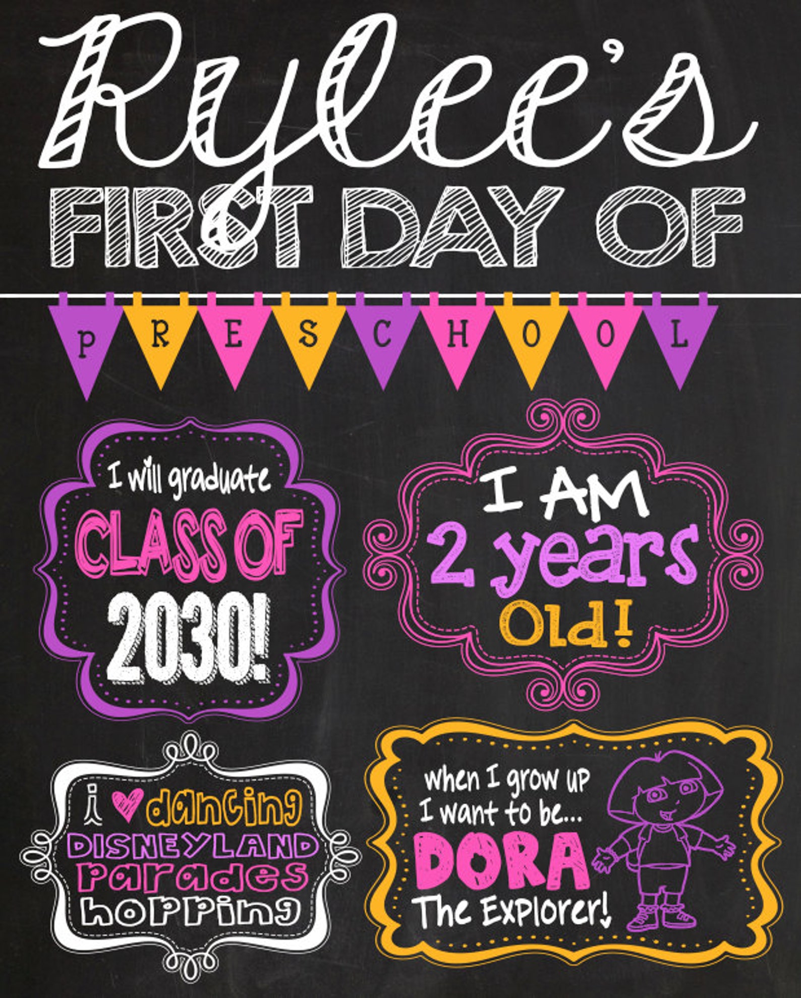 1st Day of School Chalkboard Poster Sign for First Day of - Etsy