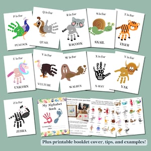 ABC A-Z Alphabet Handprint Craft / Phonic Memory Book / Hand ...