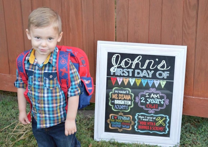 1st Day of School Chalkboard Poster Sign for First Day of - Etsy