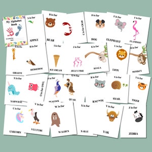 ABC A-Z Alphabet Handprint Craft / Phonic Memory Book / Hand ...