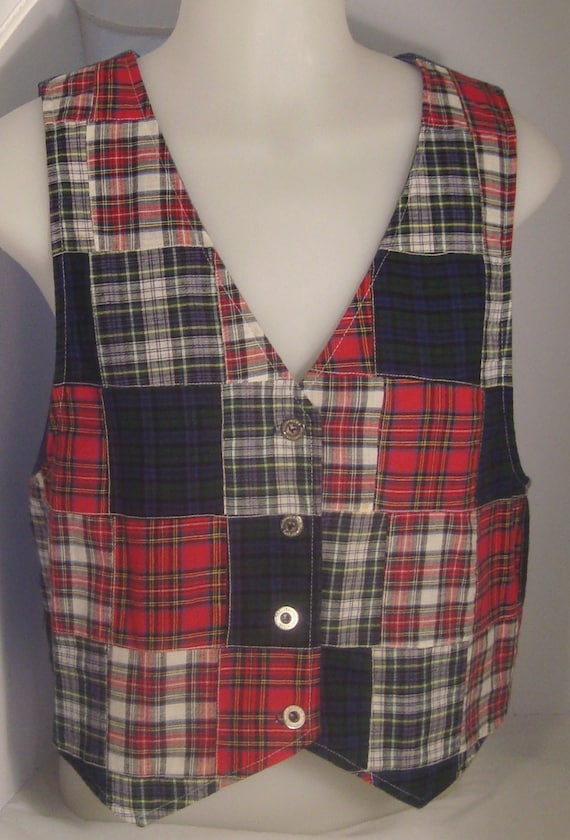 denim and plaid patchwork - Gem