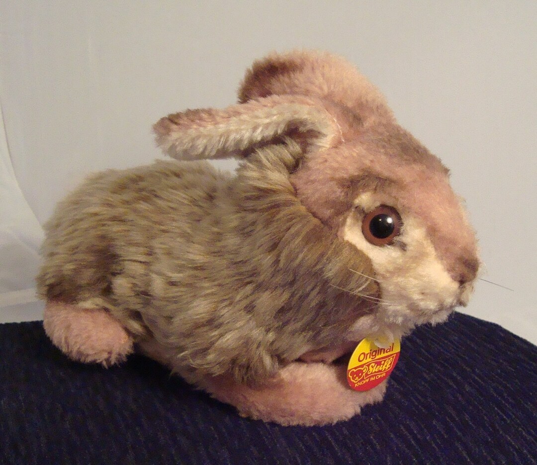 Vintage Steiff Brown Crouching Bunny Rabbit 2965/20 With All Original ...
