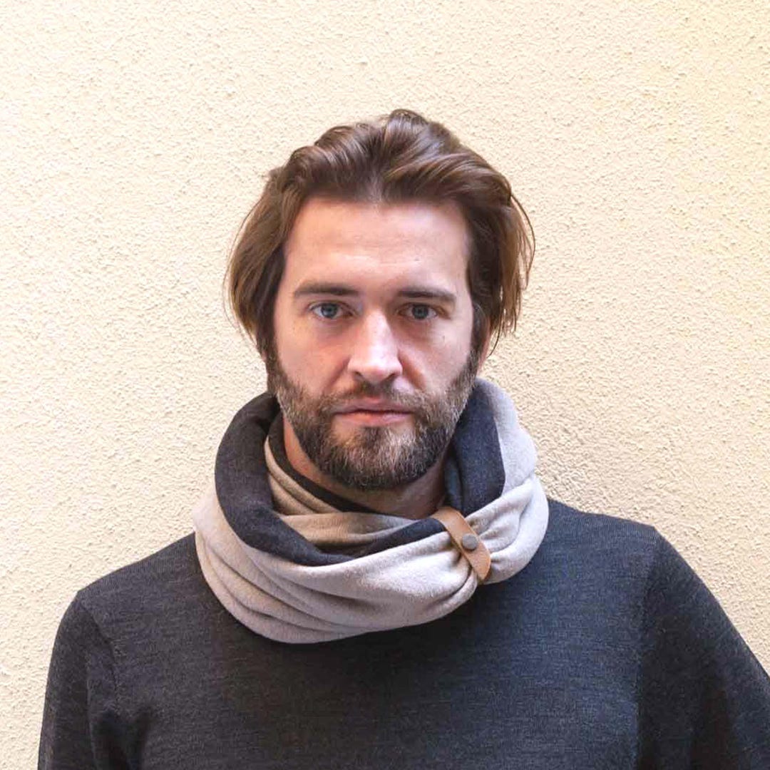 SUPER SOFT COLLECTION Beige Gray Winter Edition Men Loop Scarf Men ...