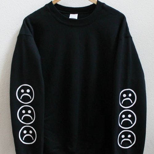Sad Face Sweatshirt Aesthetic Clothing Aesthetic Shirt - Etsy