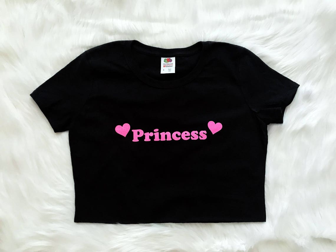 Princess Glitter Pink Women's Crop Shirt Xs-3xl - Etsy