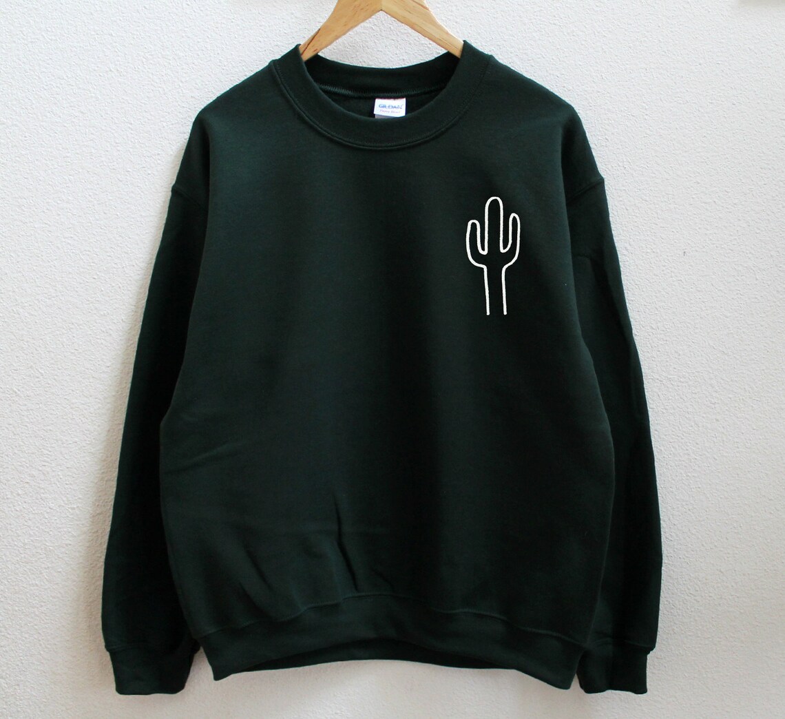 Cactus Dark Green Sweatshirt - Etsy