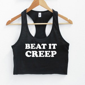 Beat It Creep Crop Tank Xs-2xl - Etsy