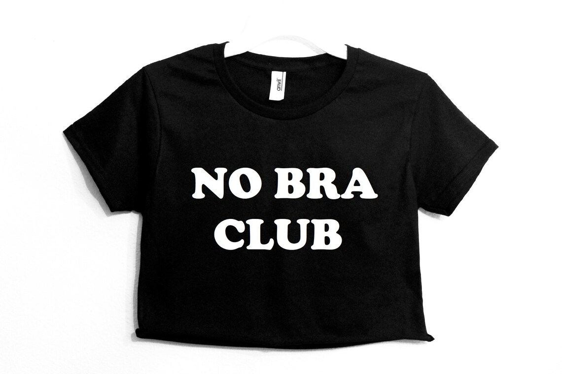 No Bra Club Graphic Print Women's Crop Shirt S-3XL - Etsy