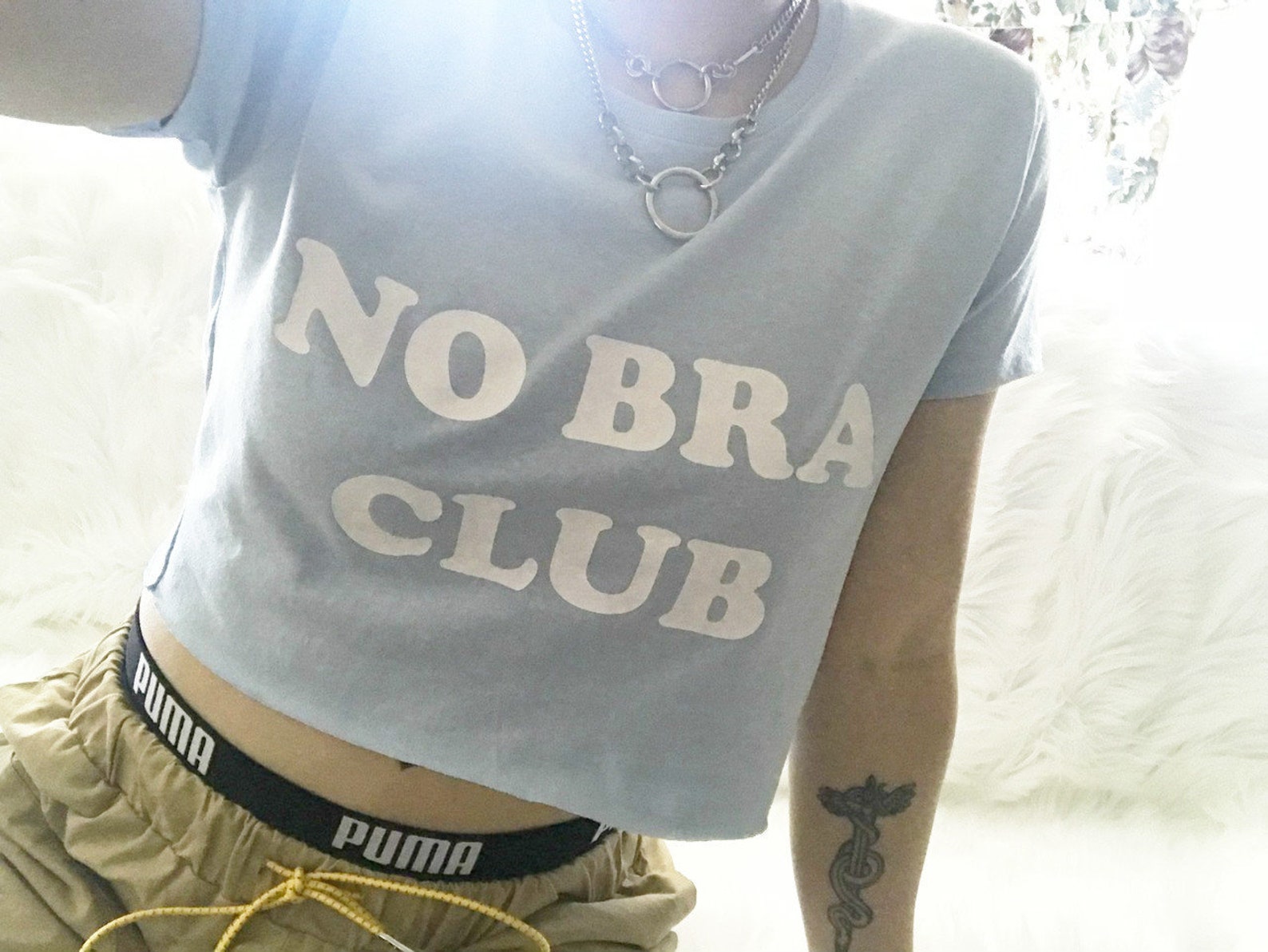 No Bra Club Graphic Print Women's Crop Shirt S-3XL - Etsy