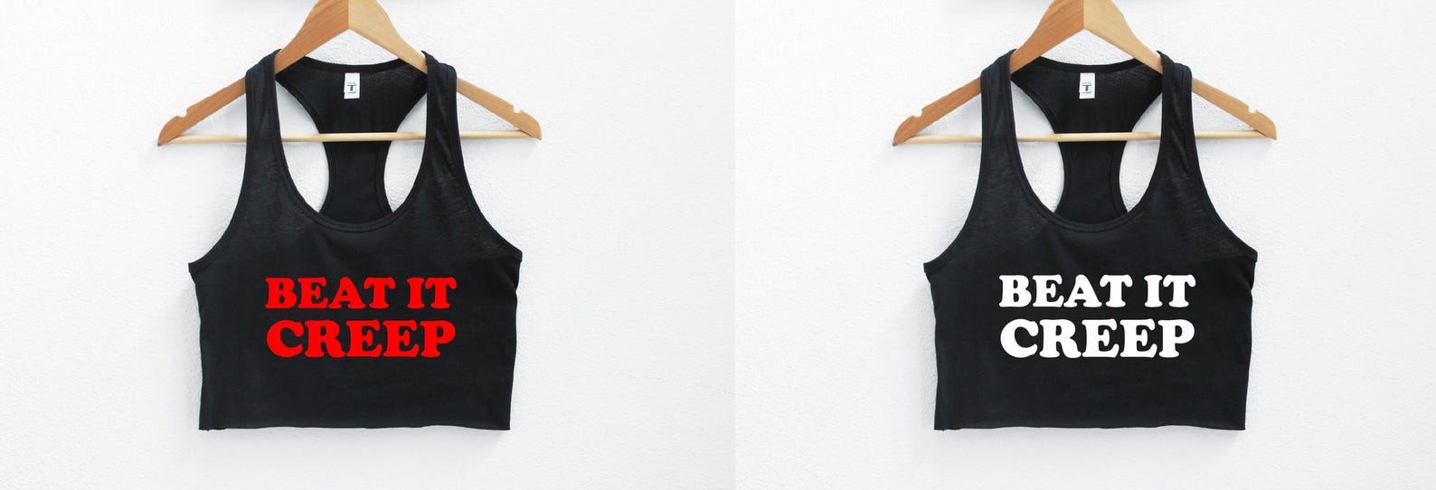 Beat It Creep Crop Tank Xs-2xl - Etsy