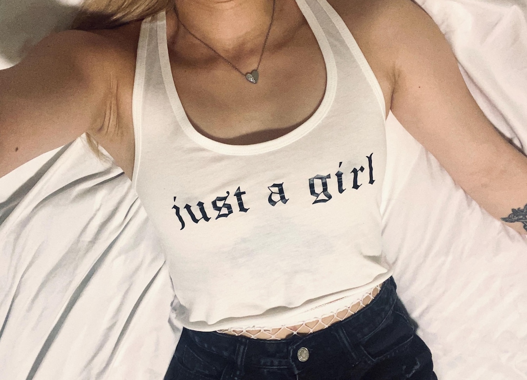 Just A Girl Women's Crop Tank Xs-2xl - Etsy