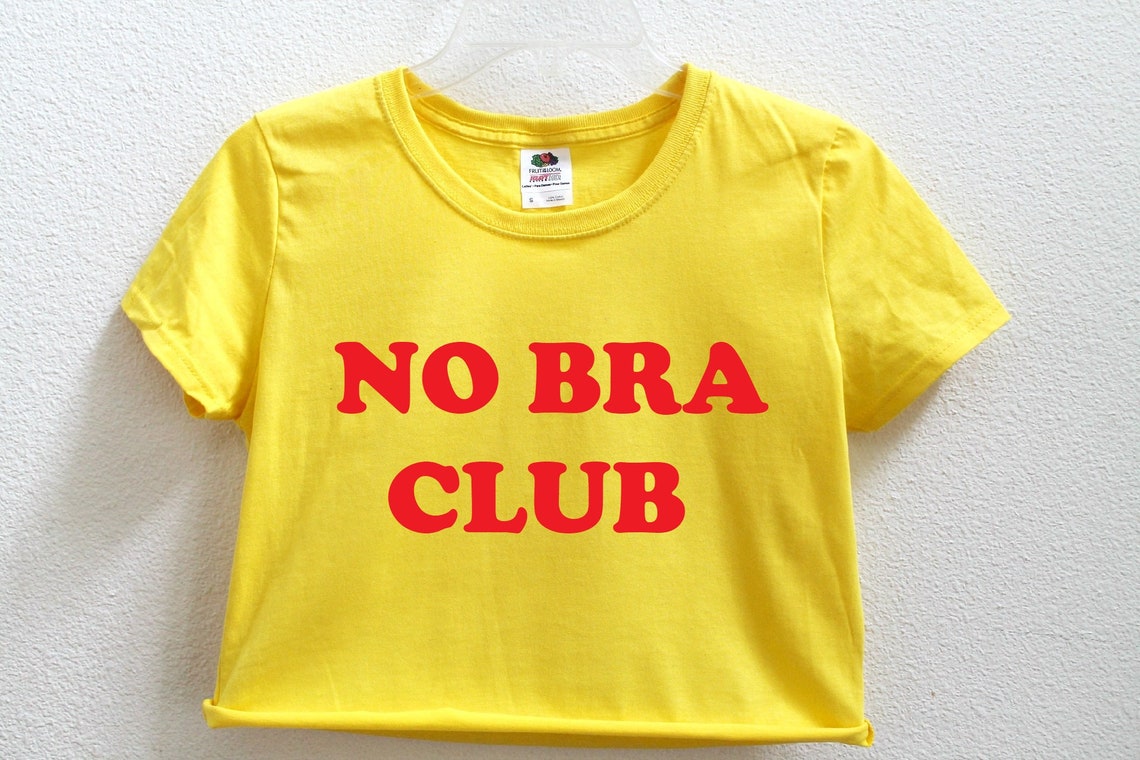 No Bra Club Graphic Print Women's Crop Shirt S-3XL - Etsy