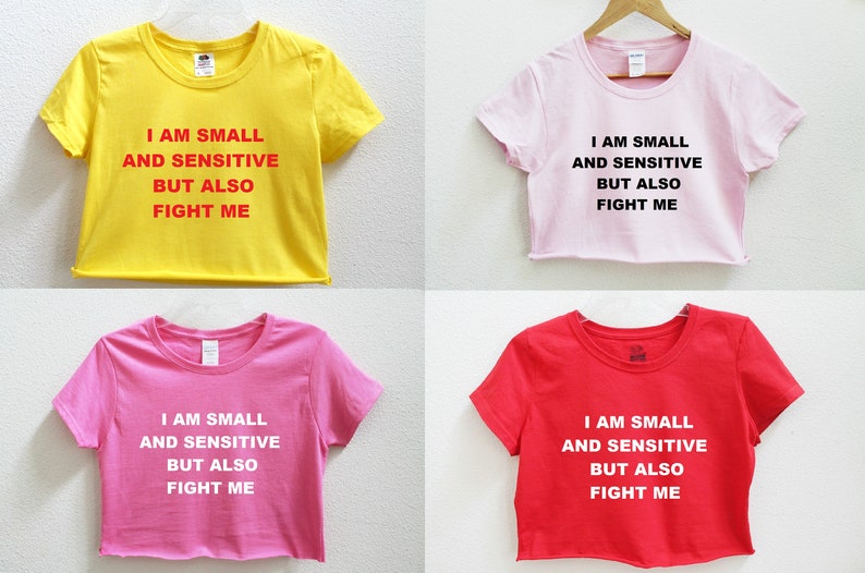 I Am Small and Sensitive but Also Fight Me Women's Crop - Etsy