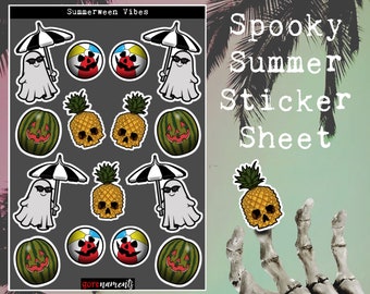 Dead of Summerween Spooky Summer Goth Sticker Sheet - Etsy