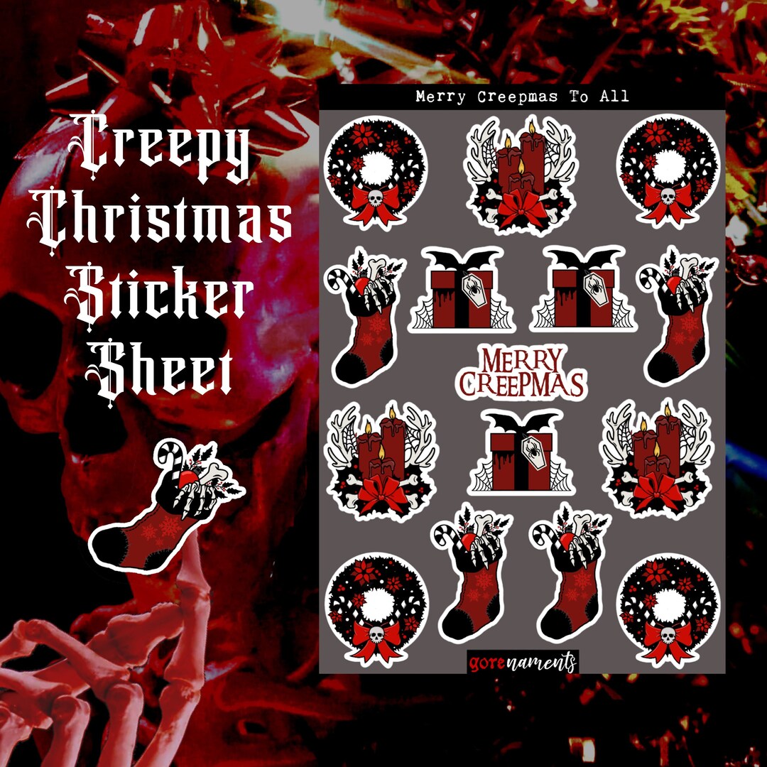 Creepmas Decorations Spooky Sticker Sheet - Etsy