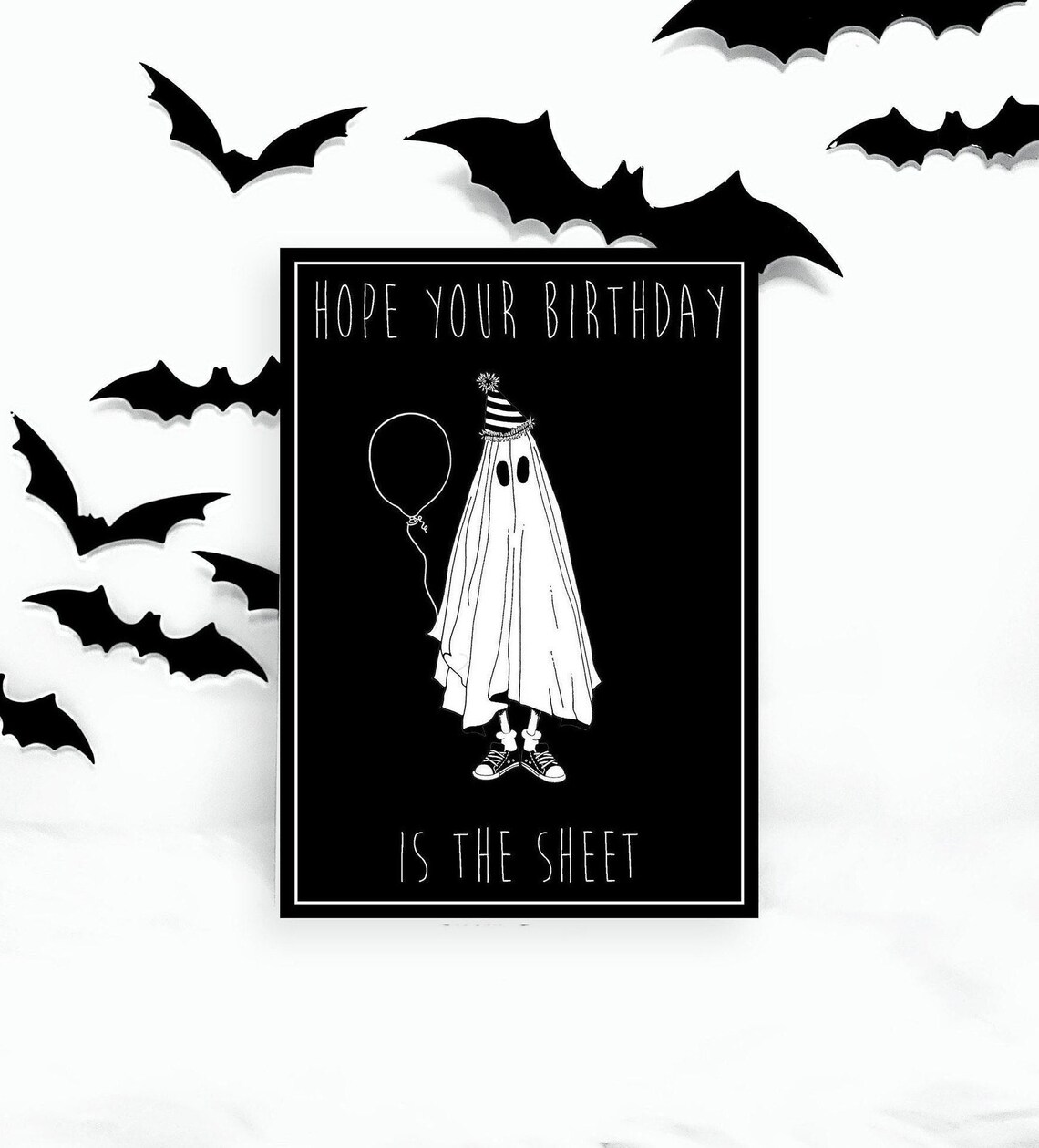 Spooky Haunted Halloween Funny Birthday Sheet Ghost Greeting - Etsy