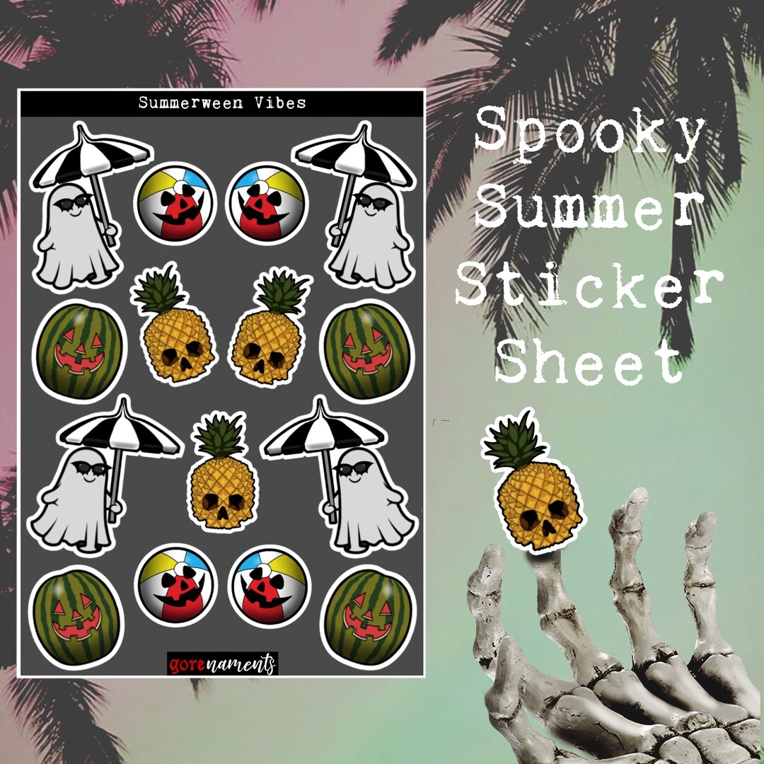 Summerween Vibes Spooky Summer Goth Sticker Sheet - Etsy