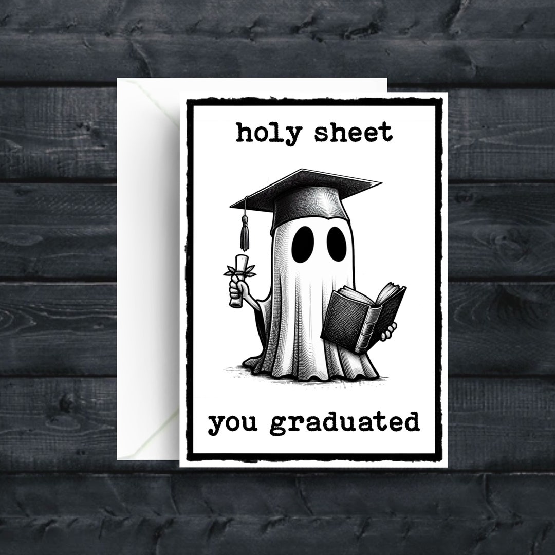 Spooky Halloween Funny Graduation Congratulations Card - Etsy