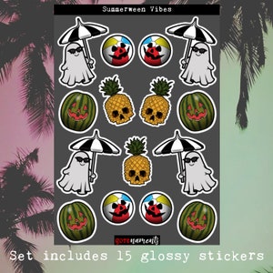 Summerween Vibes Spooky Summer Goth Sticker Sheet - Etsy