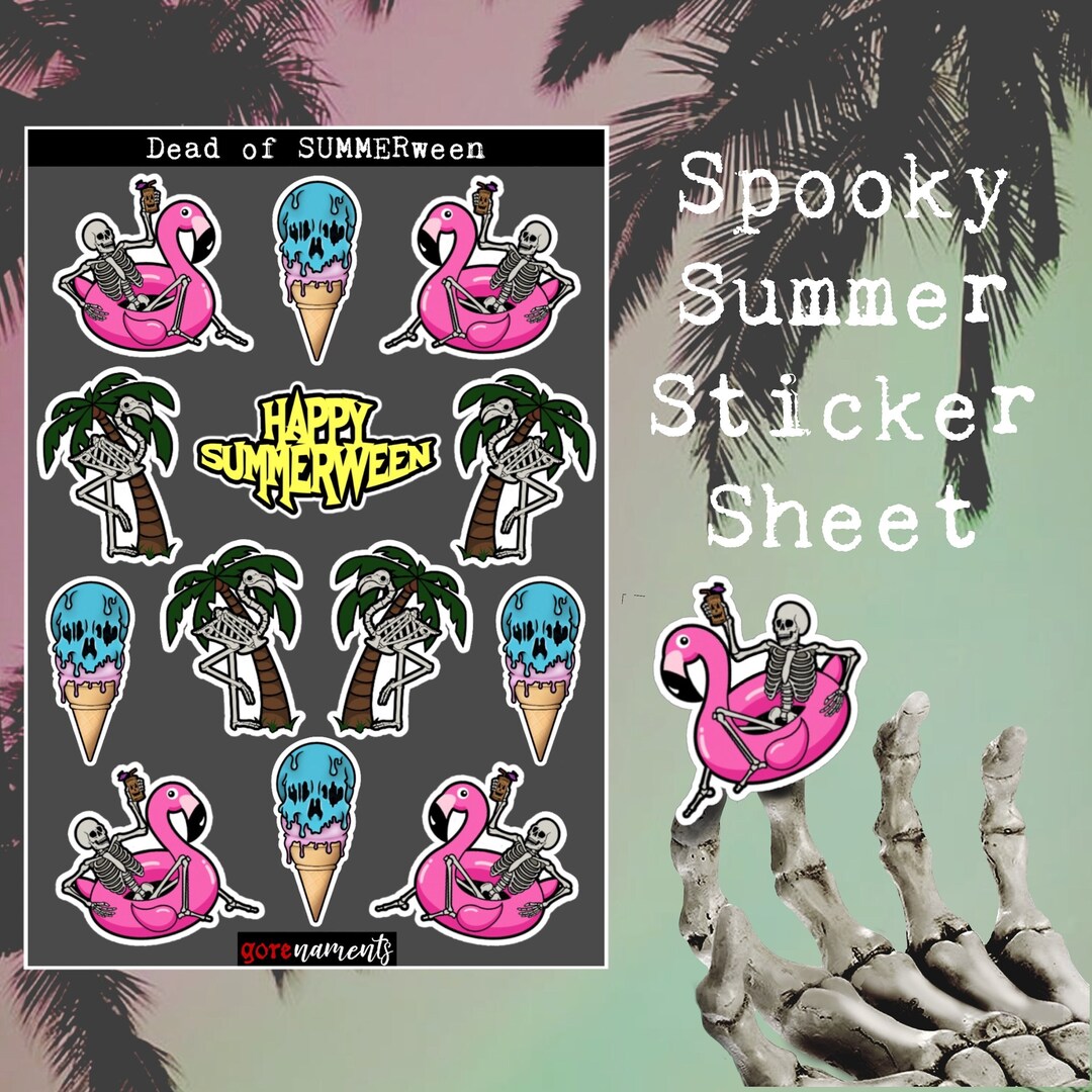 Dead of Summerween Spooky Summer Goth Sticker Sheet - Etsy