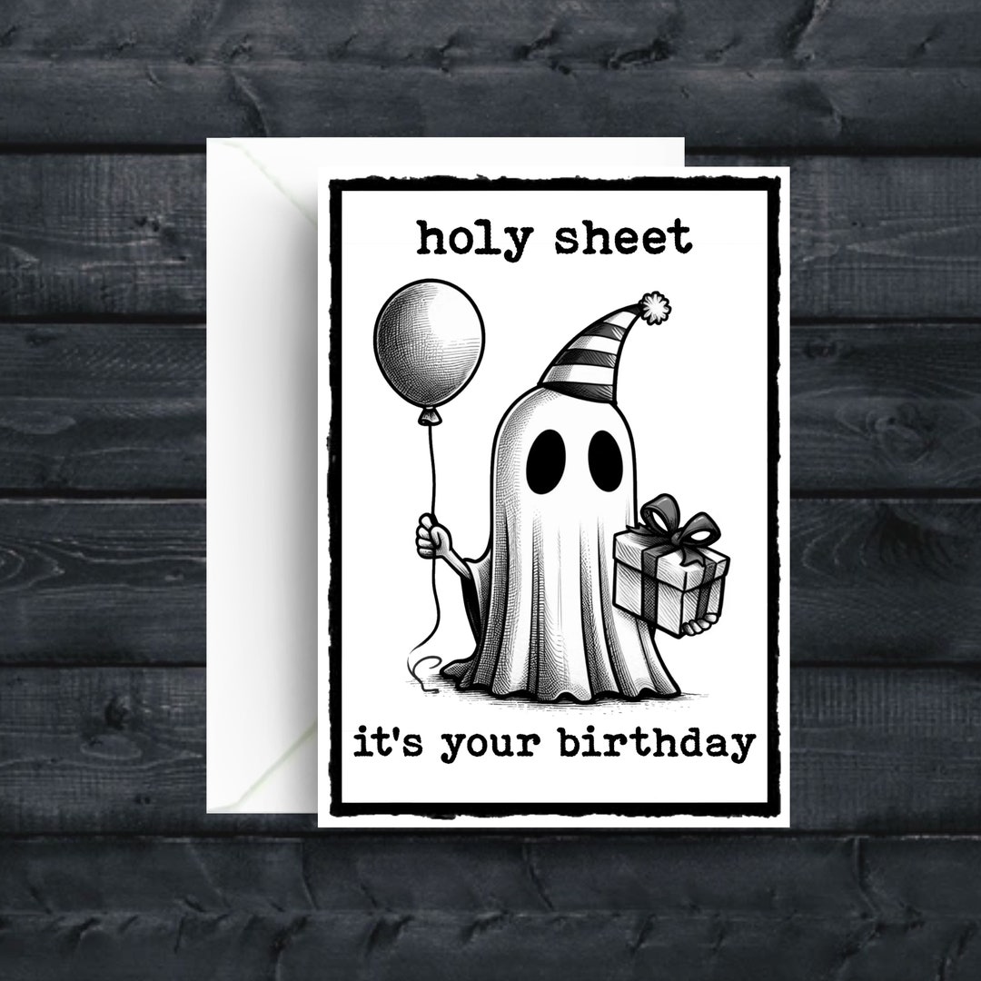 Spooky Birthday Ghost Haunted Birthday Card Halloween - Etsy