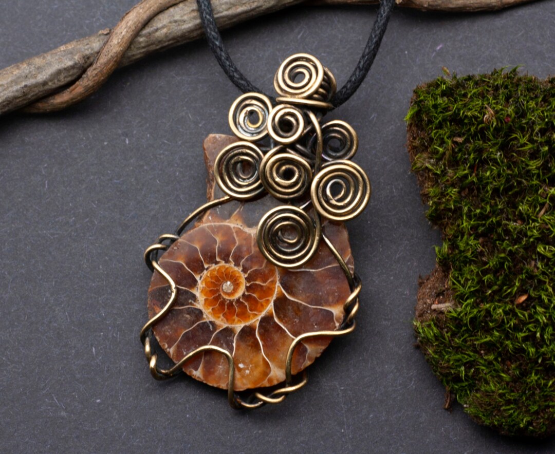 Ammonite, Pendant, Spiral, Petrification, Fossil, Viking, Celtic, Lucky ...