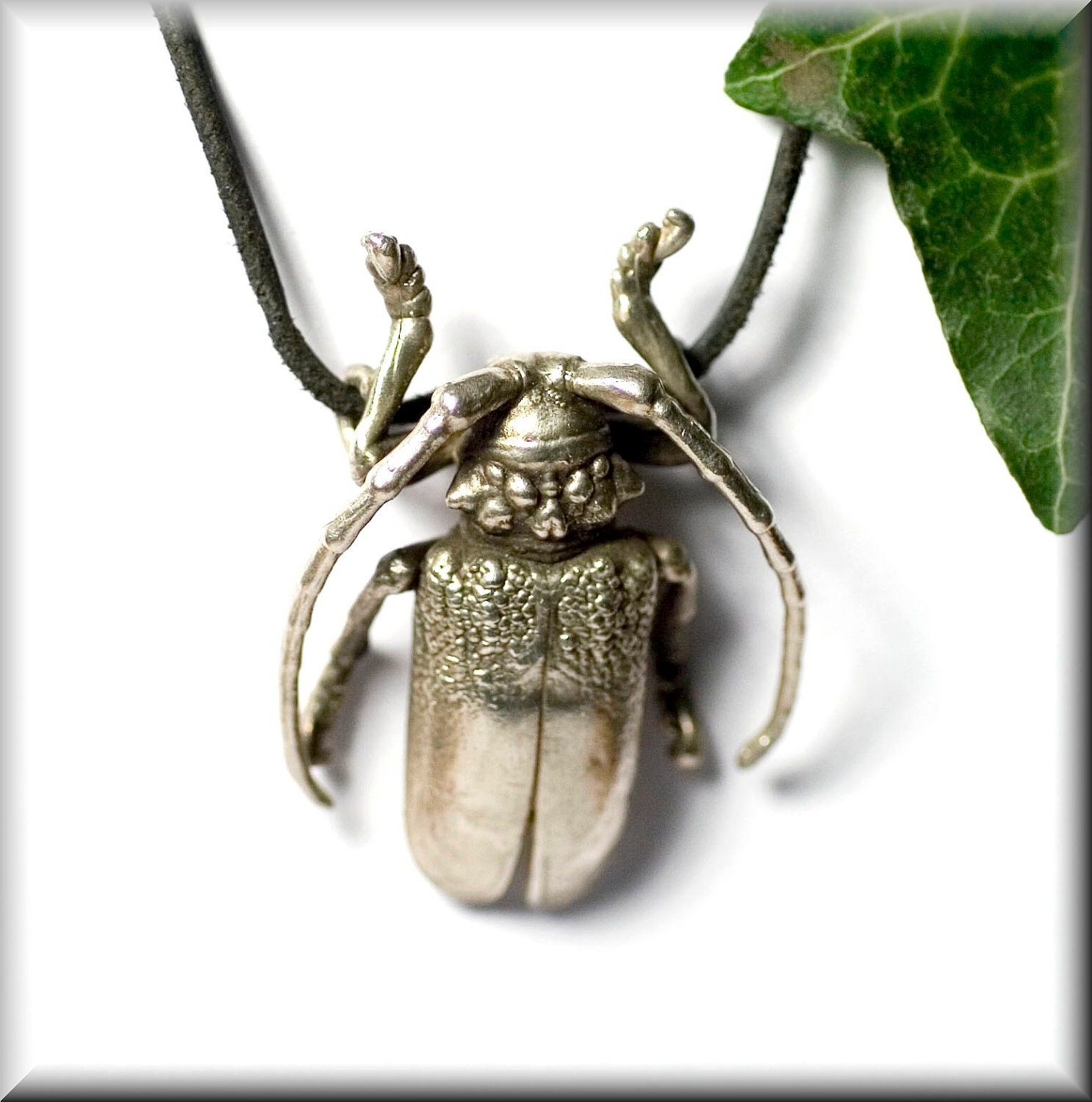 Pendant Long horned beetle made of solid sterling | Etsy