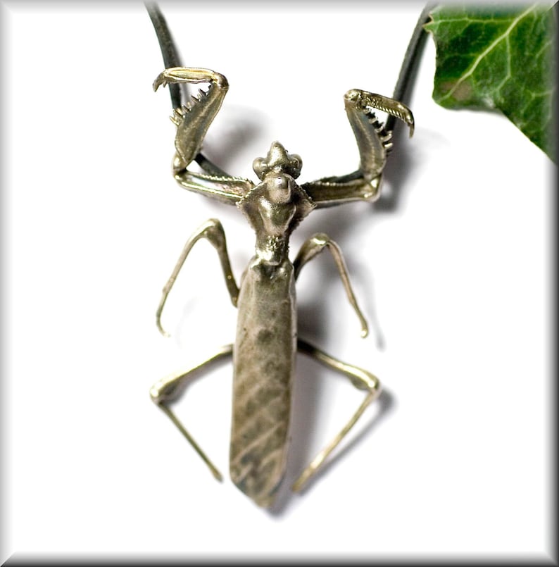 Pendant Mantis made of sterling silver praying | Etsy