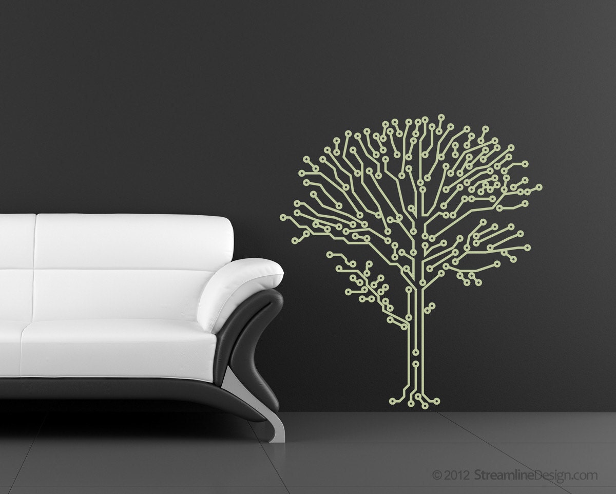 Circuit Tree Removable Wall Decal geekery wall decal | Etsy