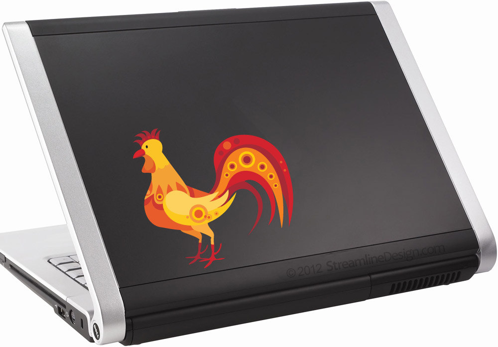 Whimsical Rooster Laptop Decal Car Decal Yeti Decal Rooster - Etsy