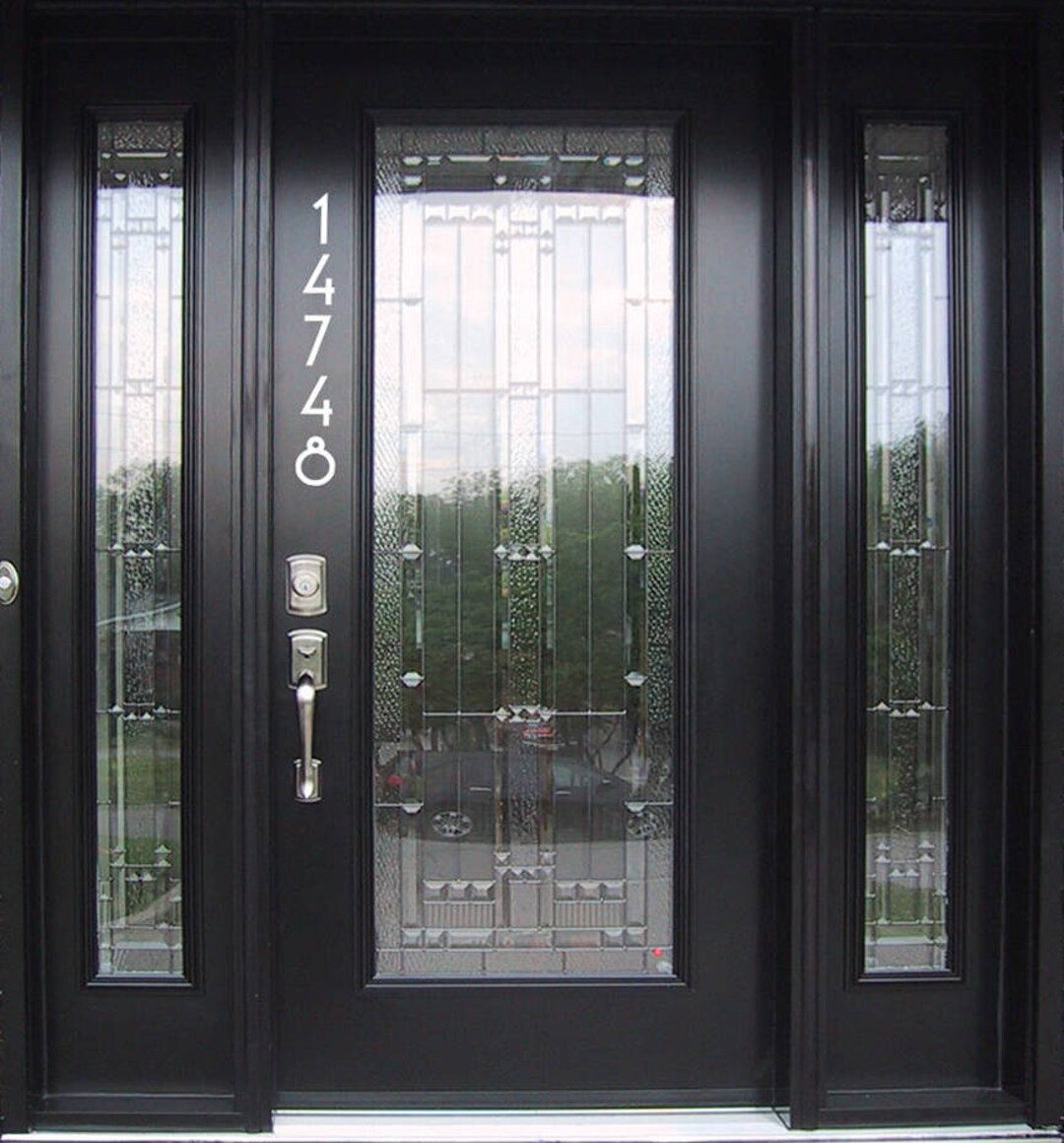 Vertical Vinyl Door Numbers Craftsman Style | Door Number Decals House ...