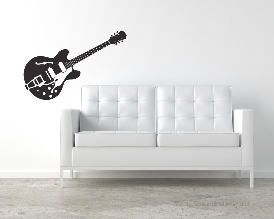 Electric Guitar Removable Vinyl Wall Decal | Guitar Music Wall Decal ...