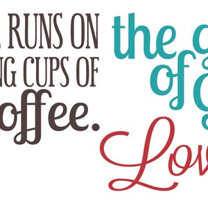 God, Love and Coffee Wall Decal | Coffee Wall Decal Coffe House Kitchen ...