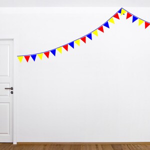 Tri Color Banner Flags Wall Decals | Kids Room Wall Stickers Banner ...
