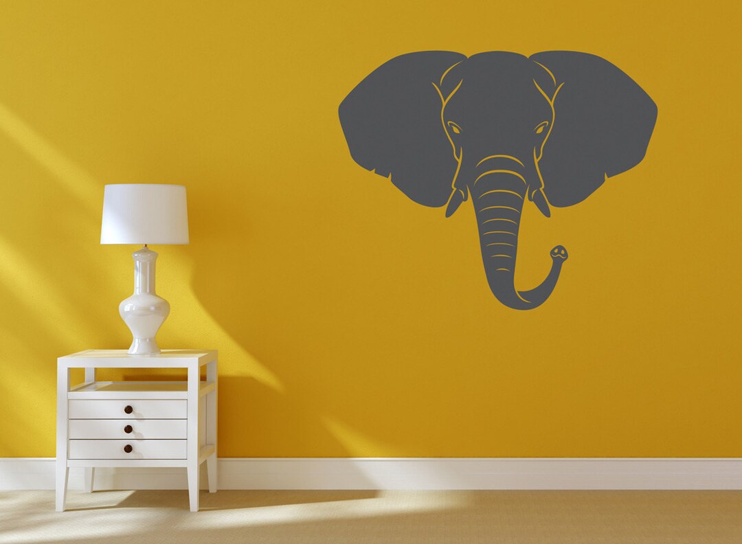 Elephant Head Wall Decal: Removable Vinyl Safari Nursery Art - Etsy