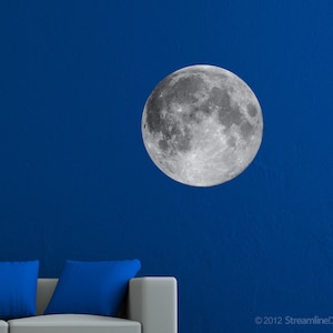 Large Full Moon High Resolution Print Wall Decal Lunar Nursery ...