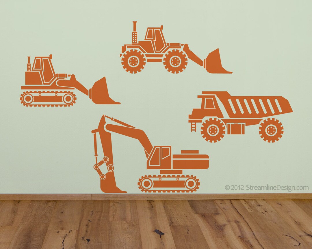 Big Rig Construction Set Wall Decals | Kids Wall Art Childrens Wall Art ...