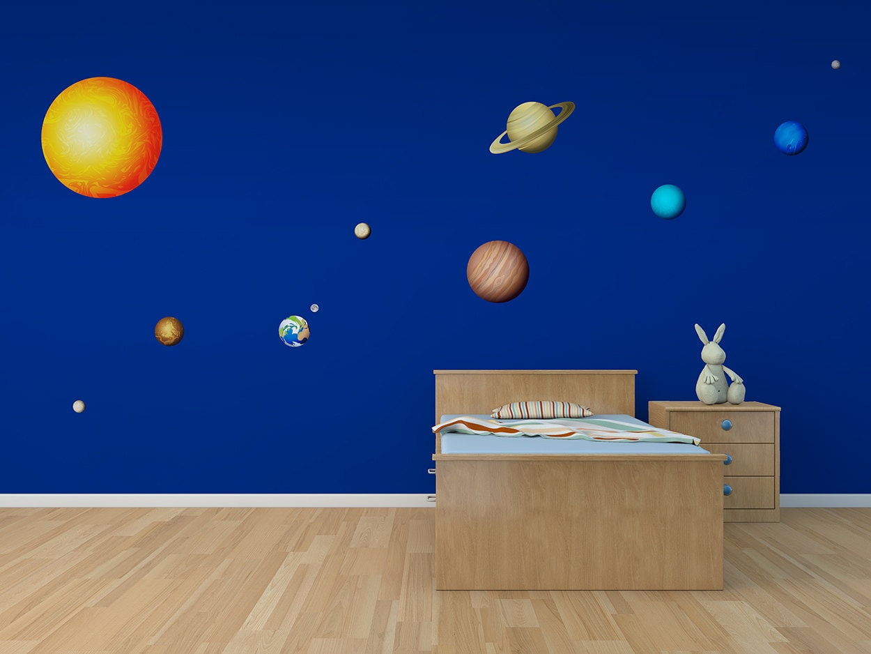 Solar System 11 Piece Printed Matte Removable Wall Decals | Etsy