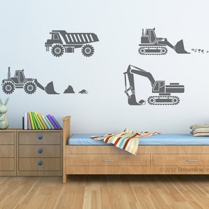Big Rig Construction Set Wall Decals | Kids Wall Art Childrens Wall Art ...