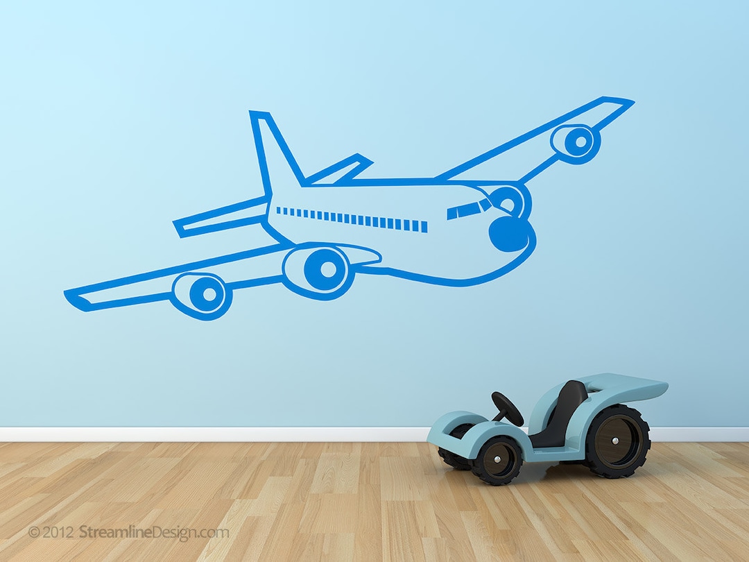 Giant Passenger Airplane Wall Decal | Airplane Nursery Airplane Theme ...