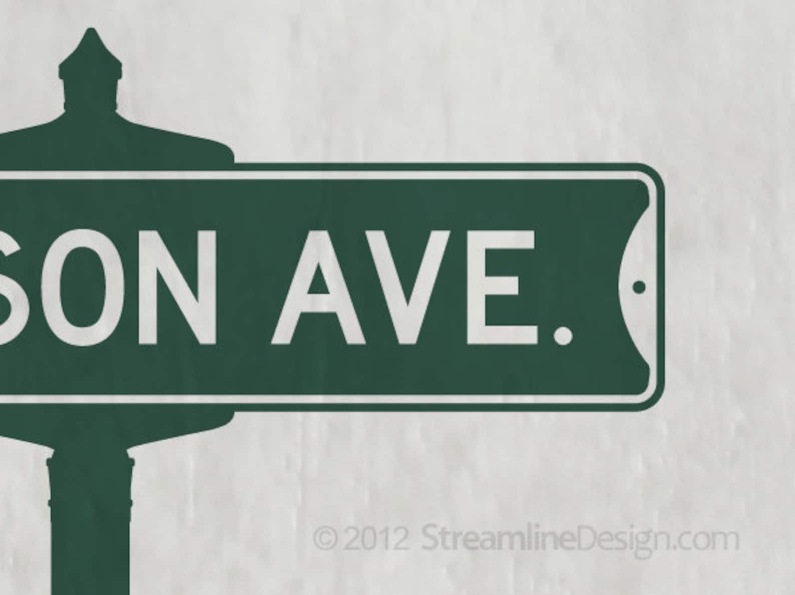 Vintage Street Sign Removable Vinyl Wall Decal Madison | Etsy