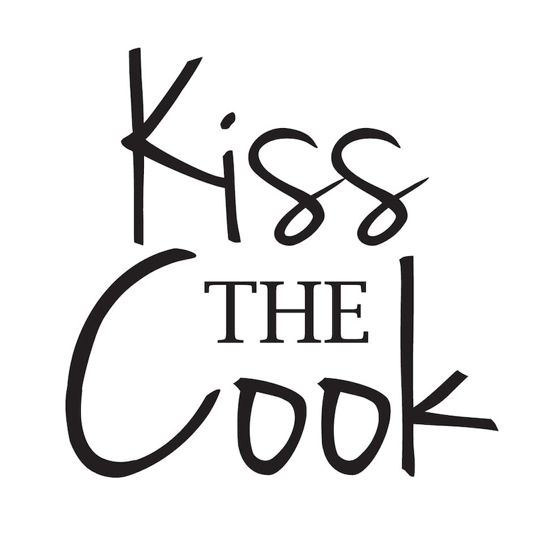 Kiss the Cook Removable Wall Vinyl Kitchen Wall Sticker - Etsy