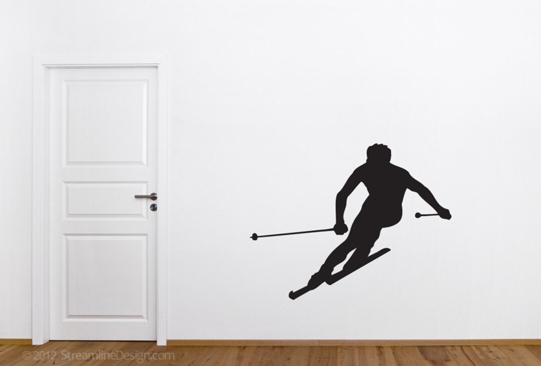 Downhill Skier Wall Decal: Winter Sports Vinyl Wall Art - Etsy