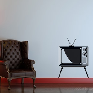 Retro Television Wall Decal | Tv Wall Decal Vintage Tv Wall Art ...