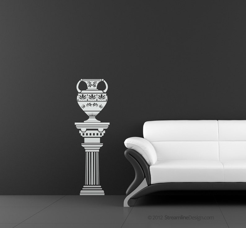 Ancient Greek Vase on Column Removable Vinyl Wall Decor - Etsy